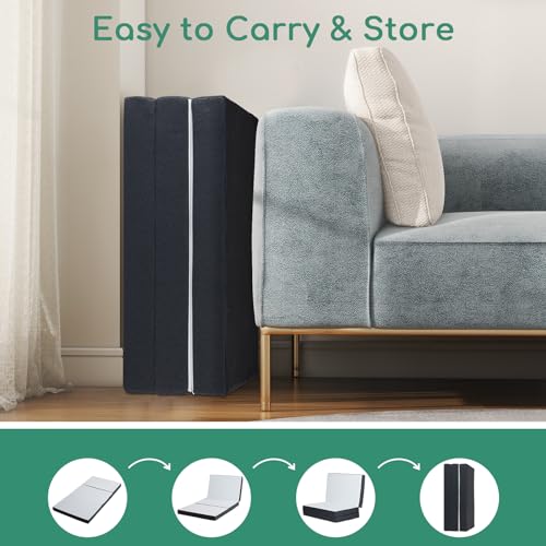 Airdown Tri-Fold Memory Foam Mattress, 5 inch Twin Folding Mattress with Washable Cover, Foldable Mattress Portable for RV Camping, Guest Mat, Easy Storage, 75"×38"×5"