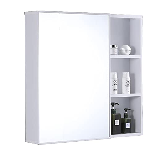 Wall Mount Bathroom Mirror Cabinet Medicine Cabinet Aluminum Hanging Cabinet with Mirror Door Bathroom Wall Mirror Cabinet 21.6 * 25.5 INCH White/Red (Color : White, Size : 29.4 * 25.5 inch)