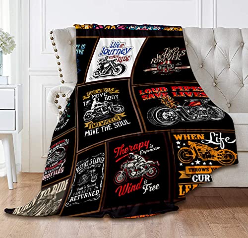 Launchigo Personalized Motorcycle Blanket, Biker Blankets, Rider Blanket. Premium Quality Outdoor Blanket. Fleece Throw Biker Blanket for Birthday & Christmas. (Biker Blanket 01, 60" X 80")