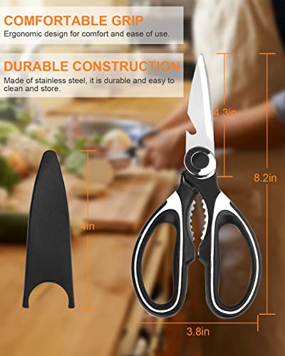 [2-pack] Kitchen Scissors Heavy Duty, Jocule Kitchen Shears Heavy Duty Scissors Kitchen, Upgrade Poultry Shears, Kitchen Shears Dishwasher Safe, Meat, Food Scissors, kitchen sissors for general use