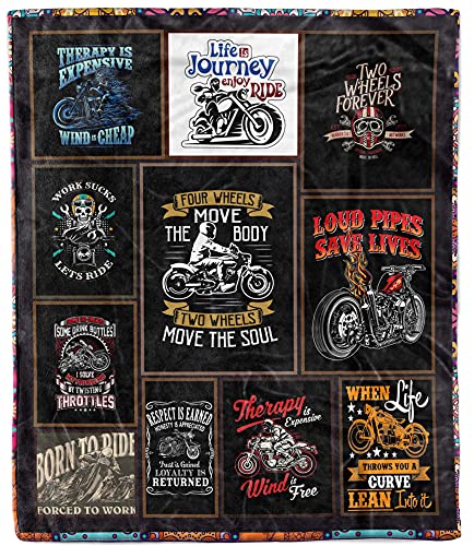 Launchigo Personalized Motorcycle Blanket, Biker Blankets, Rider Blanket. Premium Quality Outdoor Blanket. Fleece Throw Biker Blanket for Birthday & Christmas. (Biker Blanket 01, 60" X 80")