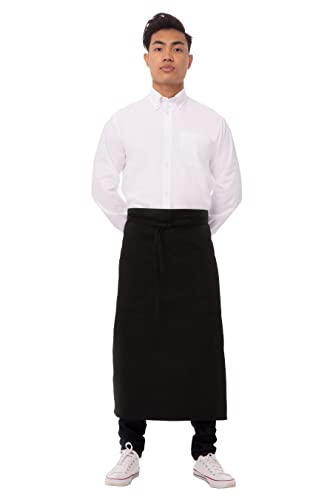 Chef Works unisex adult Two Pocket Bistro Apron apparel accessories, Black, One Size US