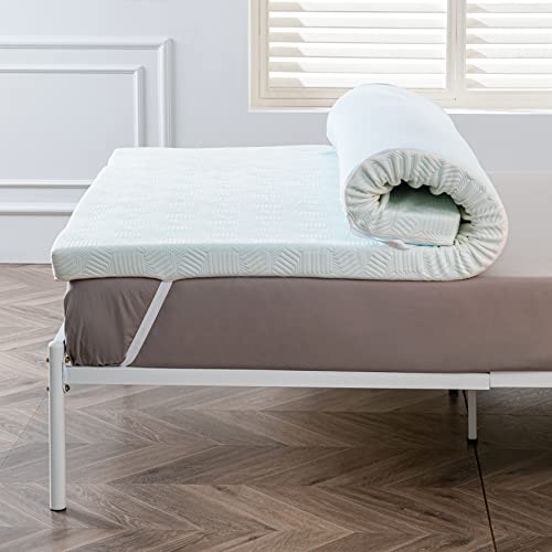Cambividas 3 Inch Queen Size Memory Foam Mattress Topper, High Density Cooling Gel Mattress Topper for Pressure Relief, Bed Mattress Topper with Removable Bamboo Cover, CertiPUR-US Certified