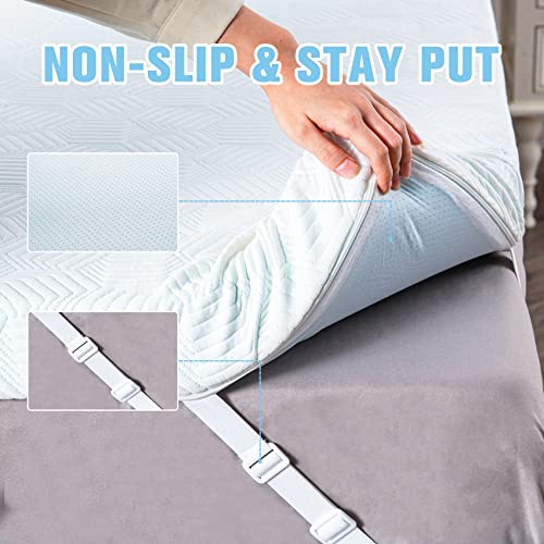 Cambividas 3 Inch Queen Size Memory Foam Mattress Topper, High Density Cooling Gel Mattress Topper for Pressure Relief, Bed Mattress Topper with Removable Bamboo Cover, CertiPUR-US Certified