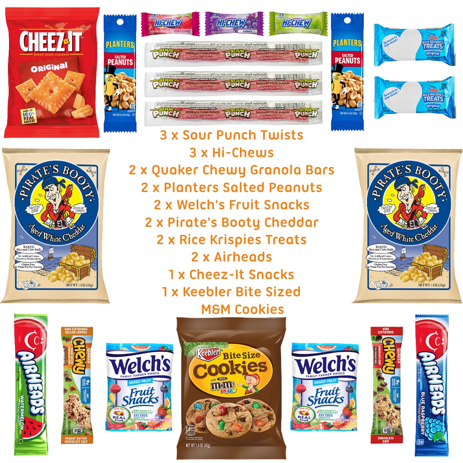 Hangry Kit Birthday Snack Box for Mom - (20 count) Happy Birthday Gift Basket Care Package - Contains Birthday Snacks, Cookies, Chips, Candy. Party Variety Gift Box. (Mom)