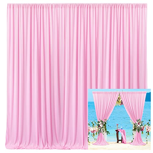 Pink Backdrop Curtain 2 Panels for Wedding Birthday Party Decoration Photography Props Baby Shower Engagement Graduation Prom Dessert Table Photo Booth Drapes 5 ft * 7 ft