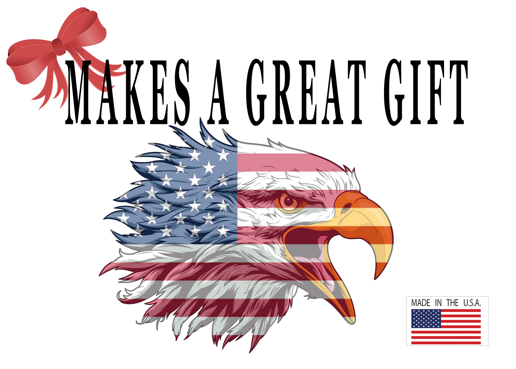 Rogue River Tactical Large 10"x6" American Eagle USA Flag Car Decal Window Die Cut Patriotic Auto Bumper Sticker Vinyl Decal for Car Truck RV SUV Boat Support US Military