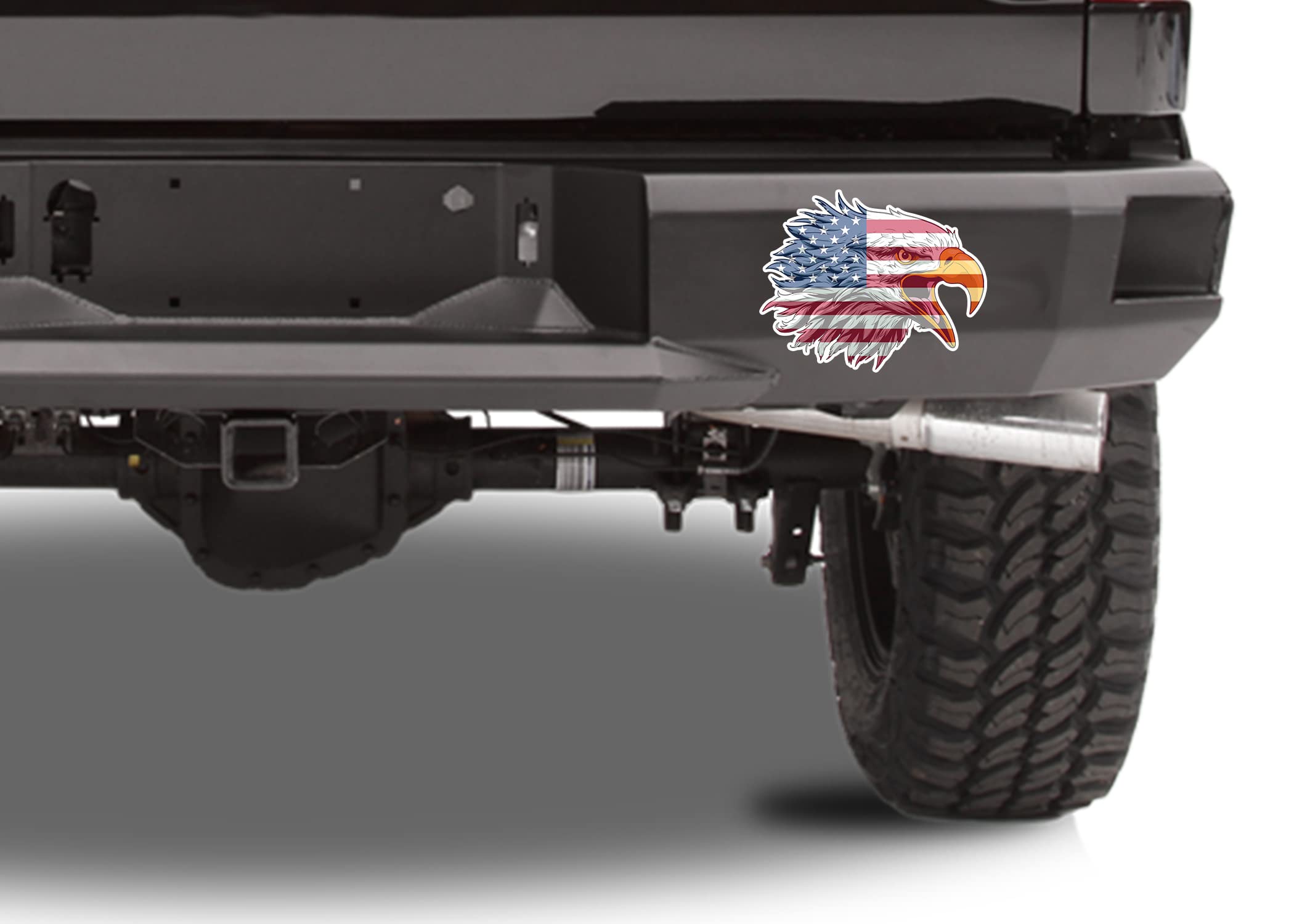Rogue River Tactical Large 10"x6" American Eagle USA Flag Car Decal Window Die Cut Patriotic Auto Bumper Sticker Vinyl Decal for Car Truck RV SUV Boat Support US Military
