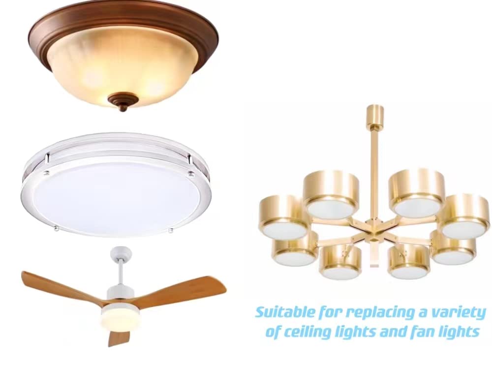 Ledytech 3.93'' LED Retrofit Light Kit for Ceiling Flush Light Ceiling Fan Light Replacement Panel PCB 18W Color Temperature Adjustable 3000K 4500K 6000K 2200LM 120V CRI90 Dimmable