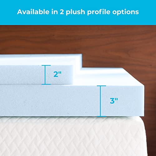 3 Inch Memory Foam Mattress Topper, Gel Infused Queen Mattress Topper, CertiPUR-US Certified
