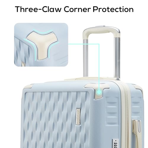 Melalenia Carry on Luggage 20 Inch Airline Approved, Hard Sided Luggage Sets with Spinner Wheels and TSA Lock,Travel Carry on Suitcase Set for Women
