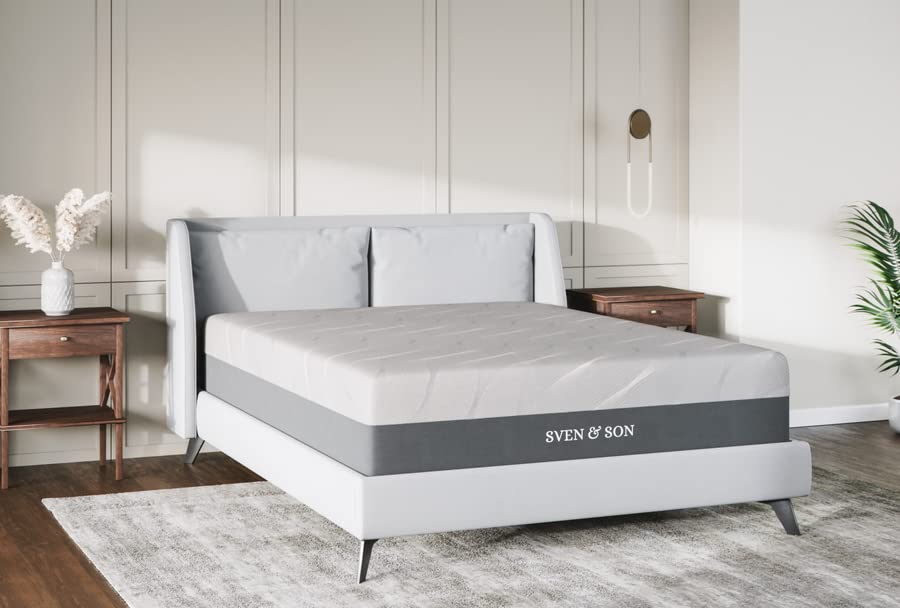 Sven & Son Queen Mattress, Bed in A Box, 12" Luxury Cool Gel Memory Foam, Pressure Relief & Support, 10" Year Warranty, Designed in USA (Queen, Mattress Only 12" Medium)