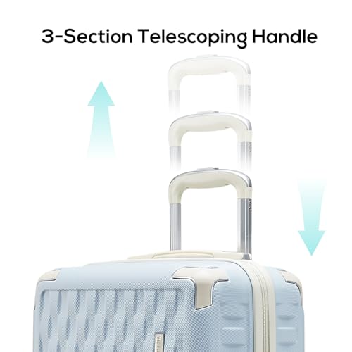 Melalenia Carry on Luggage 20 Inch Airline Approved, Hard Sided Luggage Sets with Spinner Wheels and TSA Lock,Travel Carry on Suitcase Set for Women