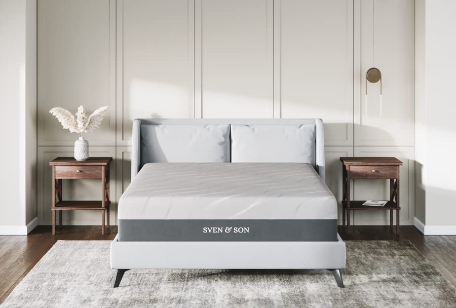 Sven & Son Queen Mattress, Bed in A Box, 12" Luxury Cool Gel Memory Foam, Pressure Relief & Support, 10" Year Warranty, Designed in USA (Queen, Mattress Only 12" Medium)