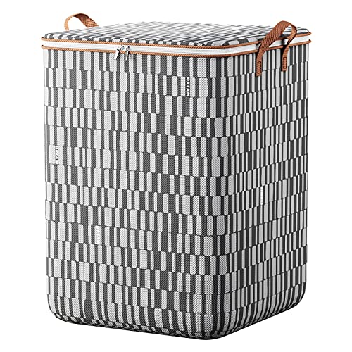 GURSAC Large Capacity Folding Clothes Storage Bag - Portable Wardrobe Sorting Clothes Storage Box with Reinforced Handle Zipper for Home Comforters Pillow Blanket Bedding Quilt