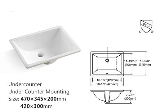 DNYN 43''x22''Inch Bathroom Stone Vanity Top Engineered Marble Color with Rectangle Undermount Ceramic Sink and 3 Faucet Hole with Backsplash(Not Included Cabinet, White