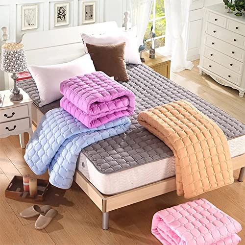 QQCC Mattress Topper Washed Fold Cotton Tatami Mattress Double Single Student Dormitory Bed Mattress Topper Tatami Super Warm Mat with Straps (Color Classification : 20, Size : 180x200cm)