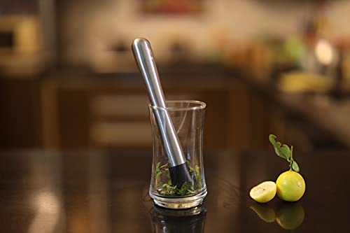 Kitchen Rest Muddler for Cocktails - 8inch Long 1pc Stainless Steel Fruit Crusher - Bar Tools for Home for Making Mojito Mix and Other Fruit Drinks
