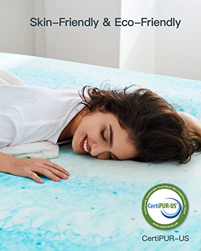 PERLECARE 3 Inch Queen Memory Foam Mattress Topper for Pressure Relief, Cooling Gel Infusion, CertiPUR-US Certified
