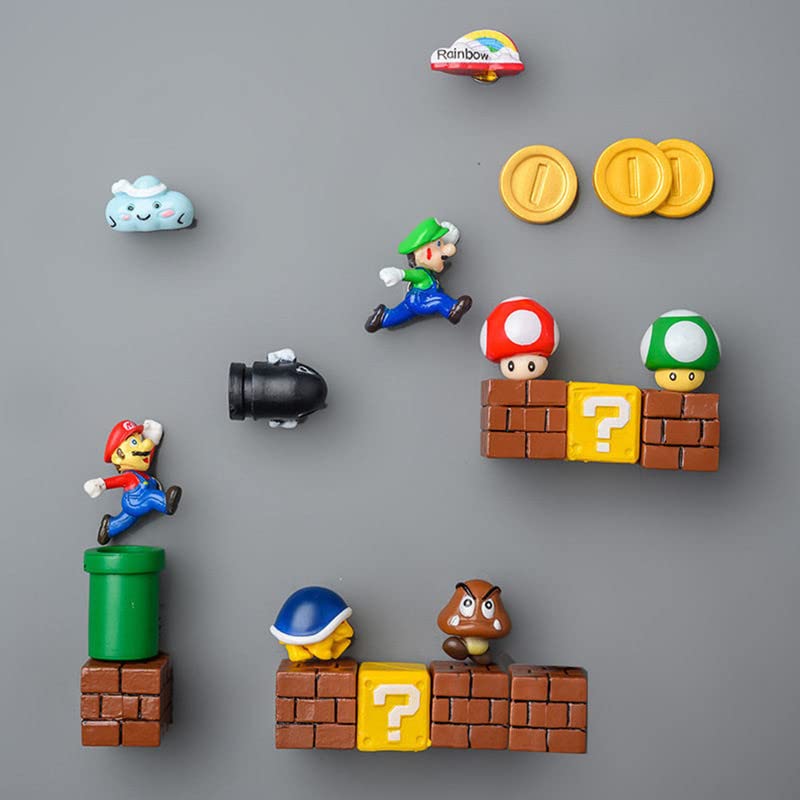 20 PCS Super Mario Fridge Magnets - 3D Refrigerator Magnets Set,Office Magnets,Calendar Magnet,Whiteboard Magnets,Christmas Magnets,Perfect for Ornaments Decoration collectionism