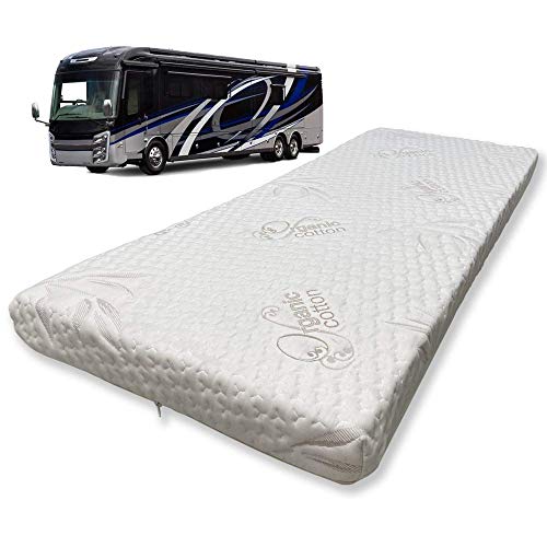 Foamma 7β x 30β x 80β Camper/RV Travel Gel Memory Foam Bunk Mattress, Orgainic Cotton Cover, Made in USA, Comfortable, Travel Trailer, CertiPUR-US Certified