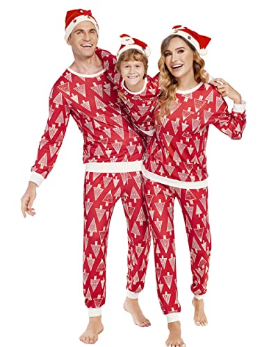 Ekouaer Matching Family Pajamas Set Christmas Pjs Holiday Sleepwear Sets Printed Long Sleeve Nightwear