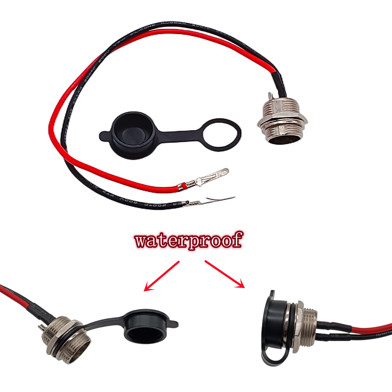 DIRELL 1Z 3 Prong Charging Jack for Razor Mx350 Electric Gas Scooter Charger Port-3 Pin 2 Wire Wire Connector Plug,Dirt Rock Gotrax Scooter Charger Port