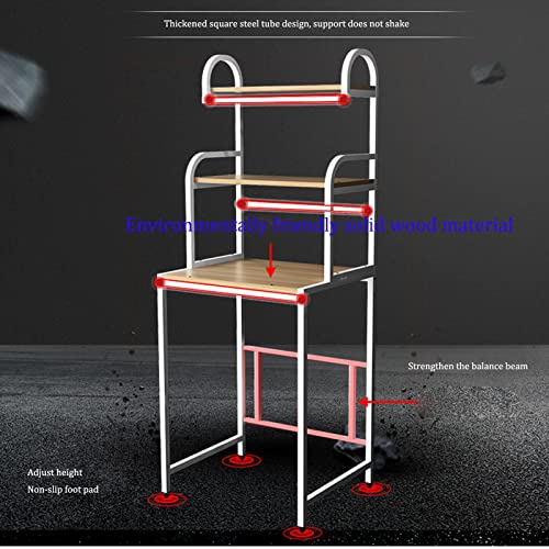 BKGDO Washer Storage Frames Floor Standing Punch Free Suitable for Over Toilet,Bathroom Space Saver 3-Tier Storage Rack,Above Washinghine Organizer,Multifunctional Laundry Room Rack/White