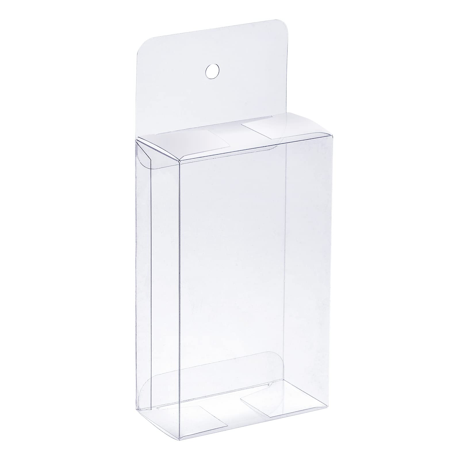 MECCANIXITY Plastic Retail Boxes 1.2"x2.4"x3.9" (30x60x100 mm) Gift Box Protecting Film for Christmas, Wedding, Party Wrapping Clear Pack of 16