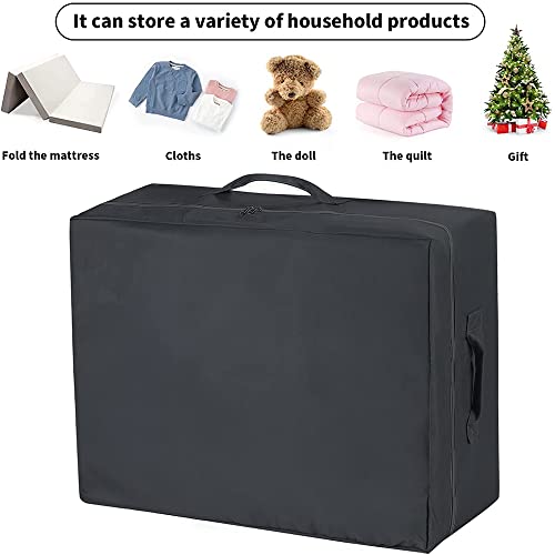 Tri-Fold Mattress Carry Case Bag Skyour Waterproof Foldable Memory Foam Narrow Twin Mattress Cases Cover Sturdy Carrying Storage Bags for 4-6in Queen Tri-Fold Guest Bed Mattress 40x18x28in