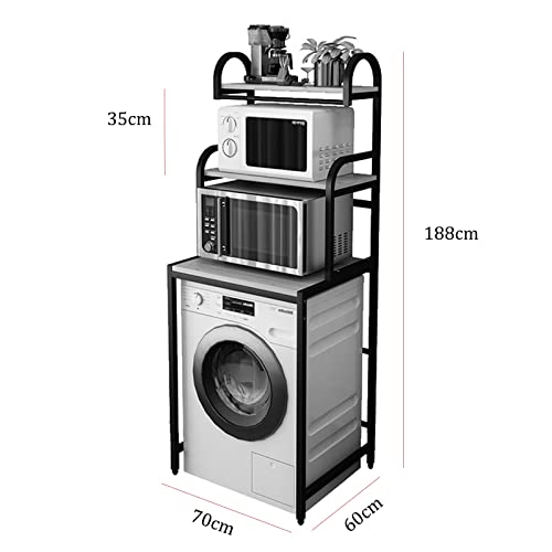 BKGDO Washer Storage Frames Floor Standing Punch Free Suitable for Over Toilet,Bathroom Space Saver 3-Tier Storage Rack,Above Washinghine Organizer,Multifunctional Laundry Room Rack/White