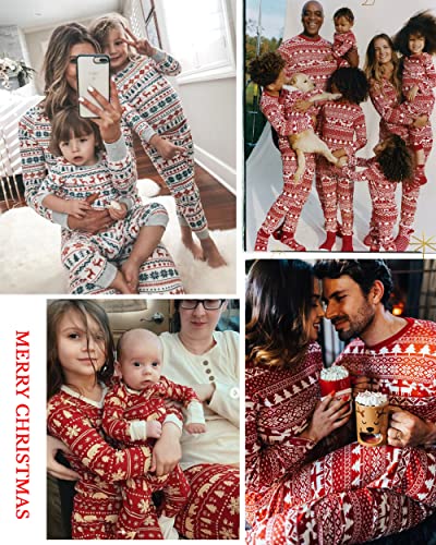Ekouaer Matching Family Pajamas Set Christmas Pjs Holiday Sleepwear Sets Printed Long Sleeve Nightwear