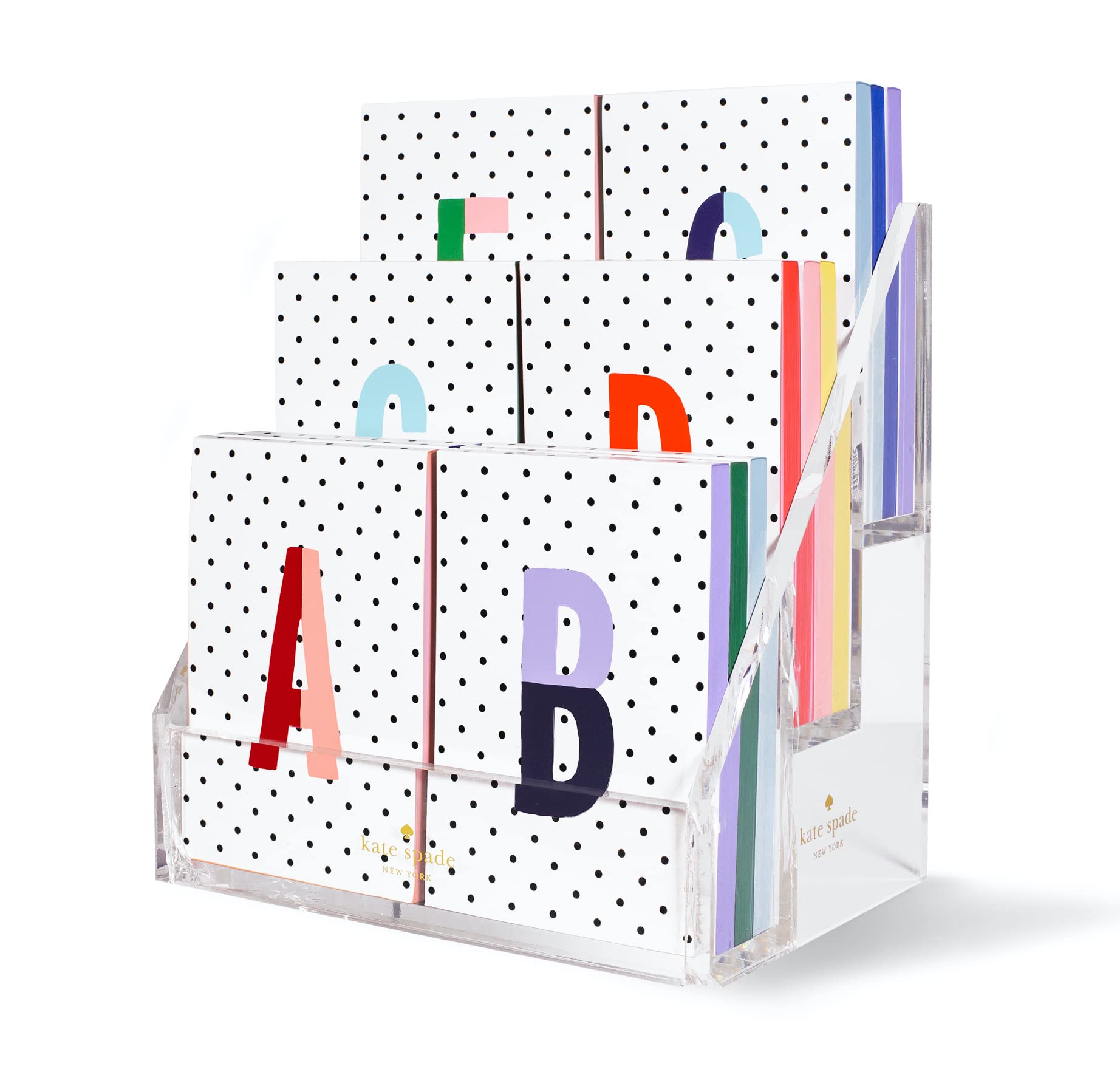 Kate Spade New York Initial Notepad, Paper Pad with 100 Blank Sheets, 7" x 4.75" Small Writing Pad for Desktop Notes, A (Pink)