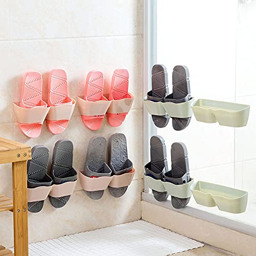 MACIMO Wall Mounted Shoe Hanger Shoe Organizer Shelf Hanging Shoe Storage Rack Shoes Organizers (Color : Green)