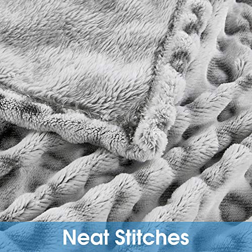 HOMEIDEAS Fleece Flannel Printed Blanket Twin Size, 61X80 Inches Soft Lightweight Microfiber Throw Blanket for Couch/Sofa/Bed for All Season,Leopard/Cheetah, Grey