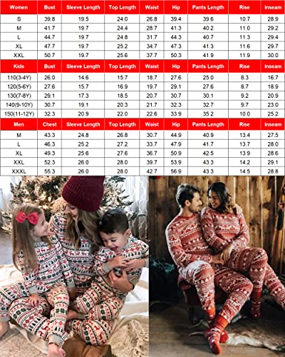 Ekouaer Matching Family Pajamas Set Christmas Pjs Holiday Sleepwear Sets Printed Long Sleeve Nightwear