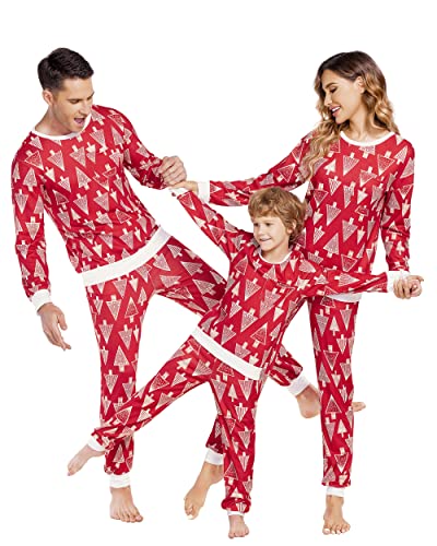 Ekouaer Matching Family Pajamas Set Christmas Pjs Holiday Sleepwear Sets Printed Long Sleeve Nightwear