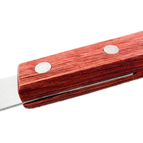 Stainless Steel Straight Edge Wide Butter Spreader Deluxe Sandwich Cream Cheese Condiment Knives Set Kitchen Tools, Wood Handle, 8” (4)
