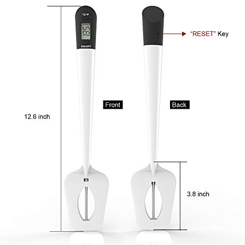 Efeng Digital Meat Thermometer Candy Thermometer Spatula with Pot Clip & 9" Probe β Fast Instant Read Digital Candy Thermometer Spatula for Chocolate Jam Meat, BPA Free Silicon Frying Kitchen aid