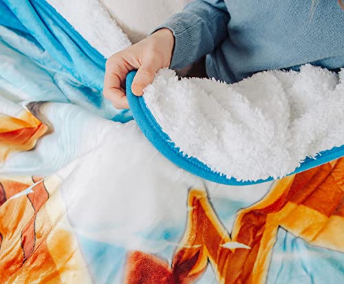 Northwest Pokemon Pikachu Bolt Oversized Silk Touch Sherpa Throw Blanket, 60" x 80"