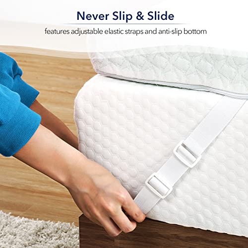 Twin Extra Long (Twin XL) Mattress Topper, 2 Inch Dual Layer Memory Foam Mattress Topper with Bamboo Cover, Medium Firm Topper for College Dorm, Hospital Bed