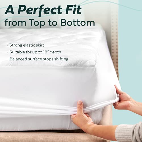 Mandarin Home Collection Ultra Soft Rayon Derived from Bamboo Plush Mattress Topper - Premium Mattress Pad - King