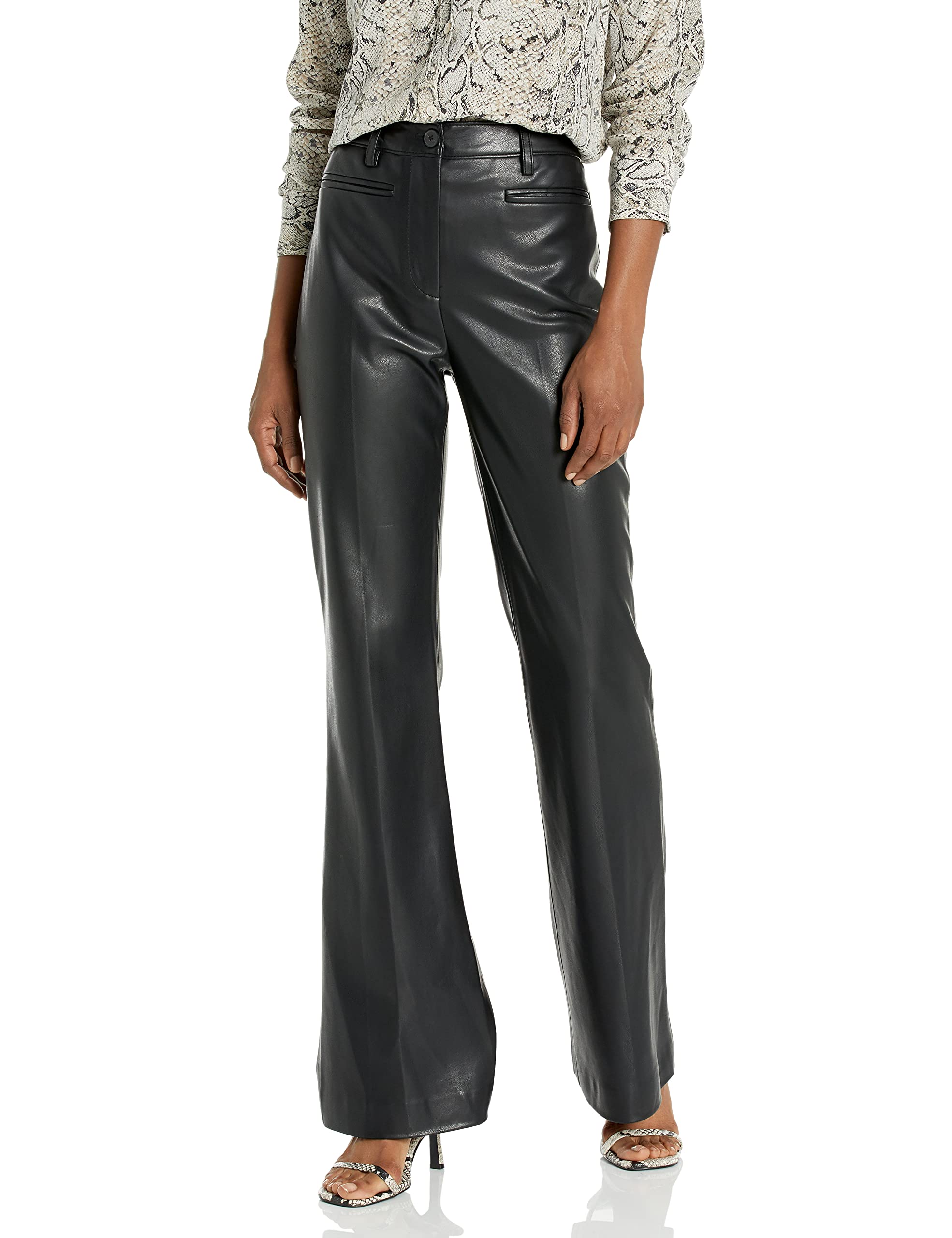 Rebecca Taylor Women's Vegan Leather Trousers, Black, 14