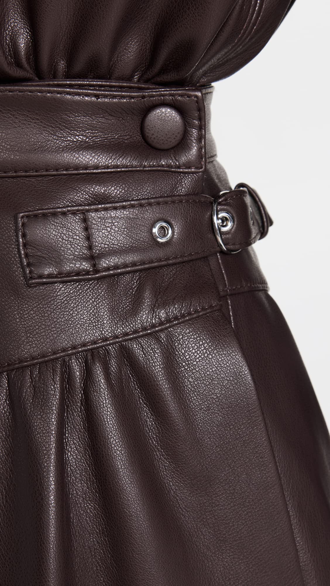 Rebecca Taylor Women's Vegan Leather Midi Wrap Skirt, Deep Port, Purple, Brown, 4