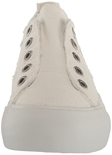 Blowfish Malibu Women's Sadie Sneaker, White Smoked 16oz Canvas, 7.5M