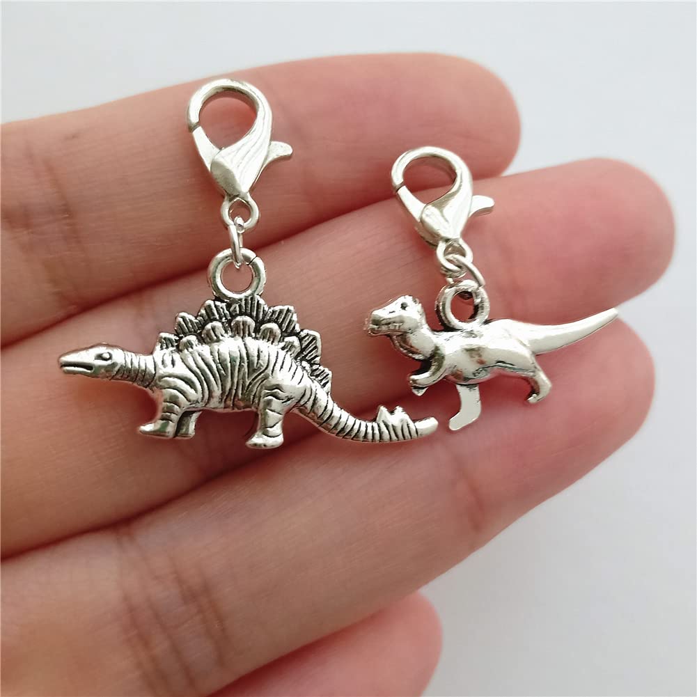 3pcs Dinosaur Clip on Charm, Planner/Zipper Pull/Bag Charm/Case/Lanyard Charm, Stitch Marker, Dino Jewelry
