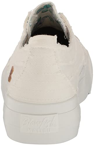 Blowfish Malibu Women's Sadie Sneaker, White Smoked 16oz Canvas, 7.5M