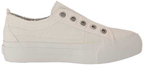 Blowfish Malibu Women's Sadie Sneaker, White Smoked 16oz Canvas, 7.5M