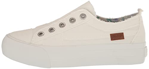 Blowfish Malibu Women's Sadie Sneaker, White Smoked 16oz Canvas, 7.5M
