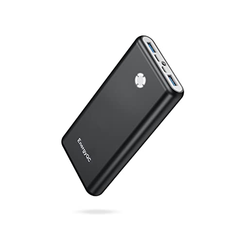 EnergyQC Pilot X7 Portable Charger,20000mAh 18W PD Fast Charging Power Bank,USB C Input/Output Battery Pack with LED Flashlight for iPhone,Samsung and More - Black
